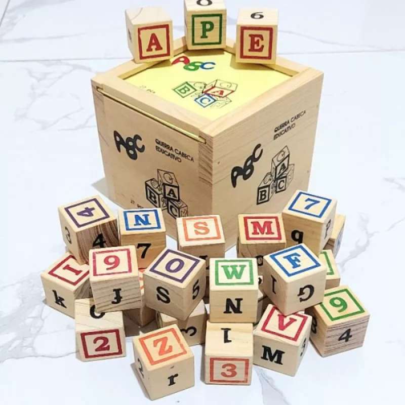 Jual Wooden Box Alphabet Kotak Balok Kayu Huruf Abc Mainan Edukasi Anak ...