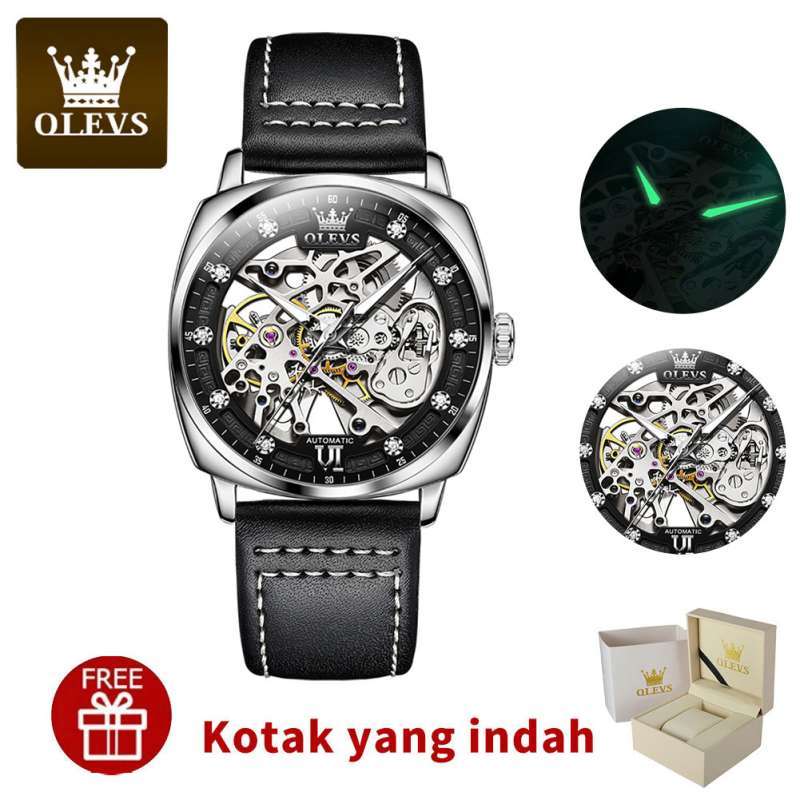 Jual Olevs Jam Tangan Automatic Pria Anti Air Original Tahan Keren Led Hitam Putih Terbaru 2024 ...