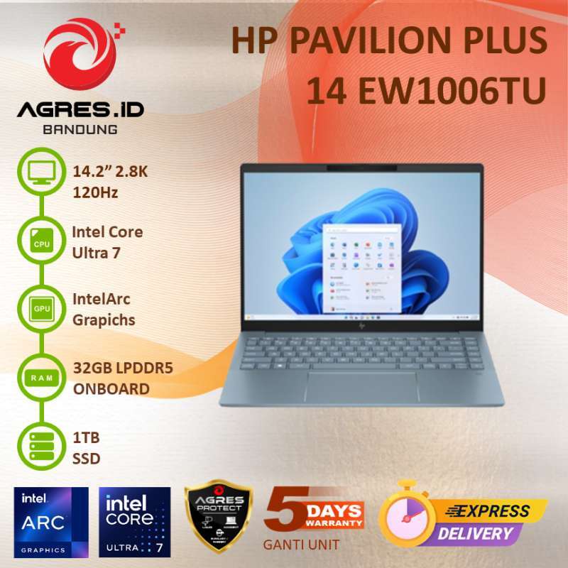 Jual Hp Pavilion Plus 14 Ew1006tu Oled Ultra 7 155h 32gb 1tb 14 2.8k 120hz Di Seller Agres Id ...