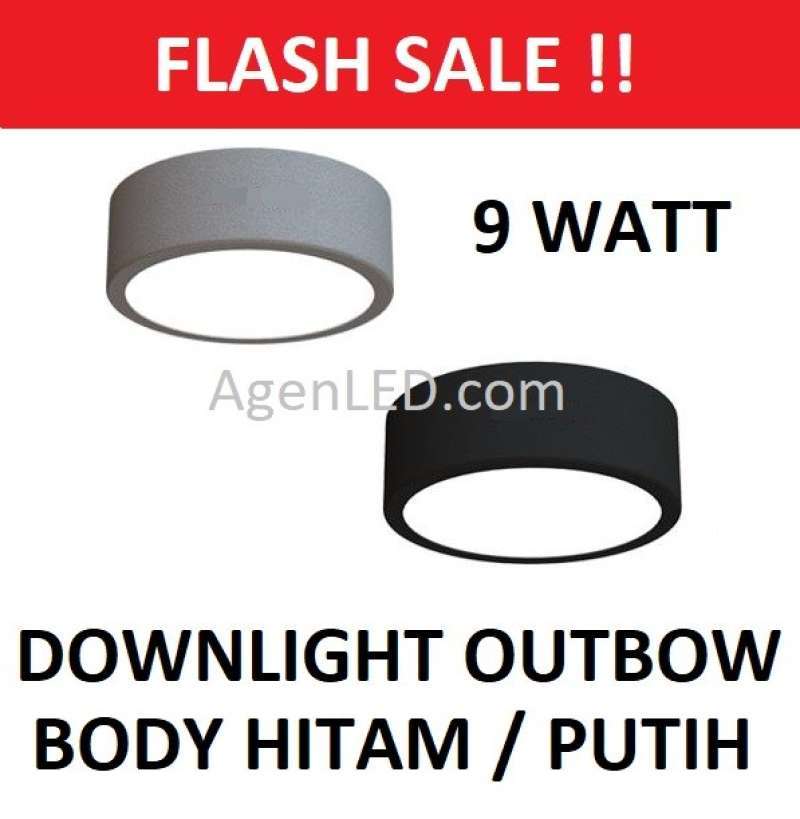 Promo Lampu Downlight Led Panel Outbow 9w Putih Hitam Bulat 9 W Watt Ob ...