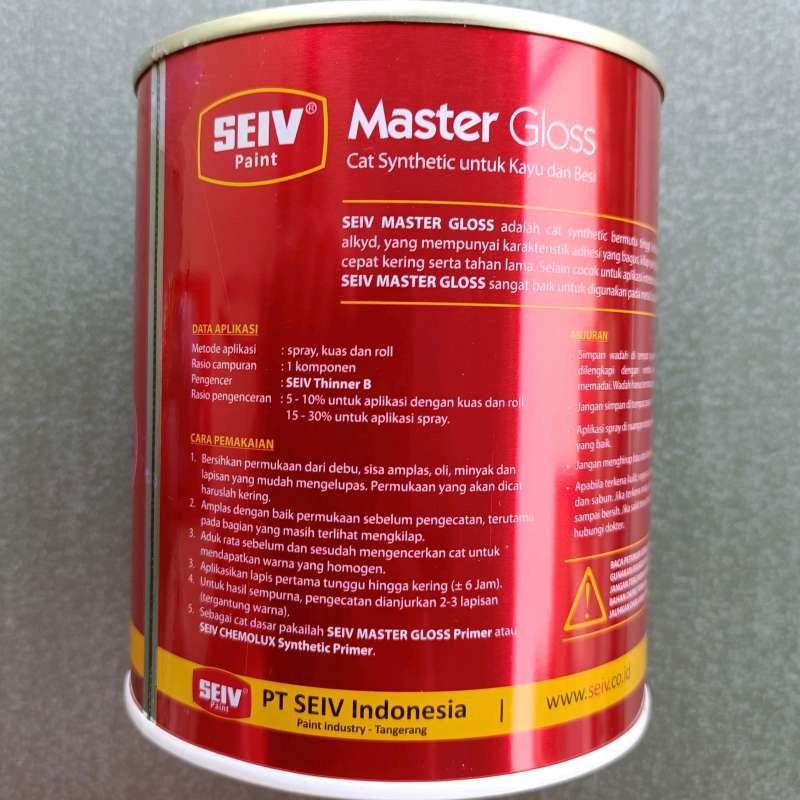 Jual Seiv Master Gloss 0.8l Cat Minyak Synthetic Besi Kayu Warna Gloss ...