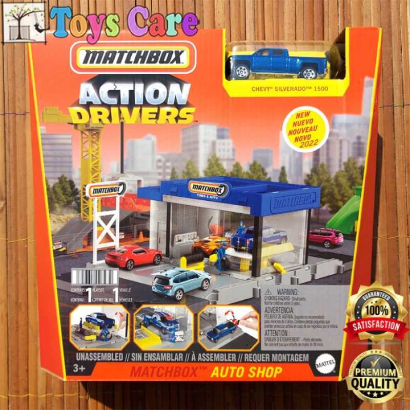 Jual Matchbox Action Drivers Auto Shop Tire Track Set - Chevy Silverado ...