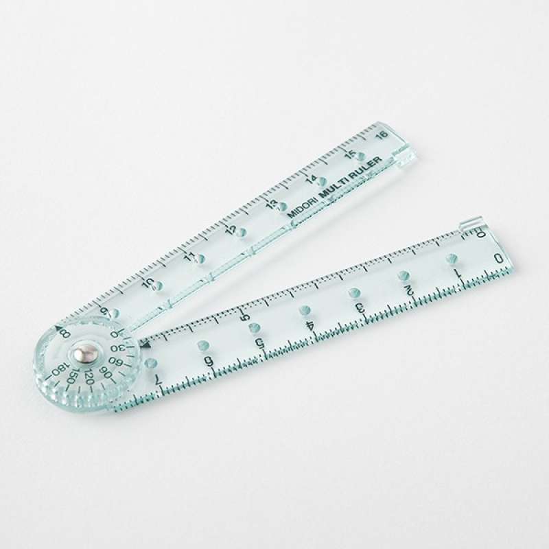 Jual Midori Foldable Ruler 16cm Protractor Transparent Penggaris Lipat ...