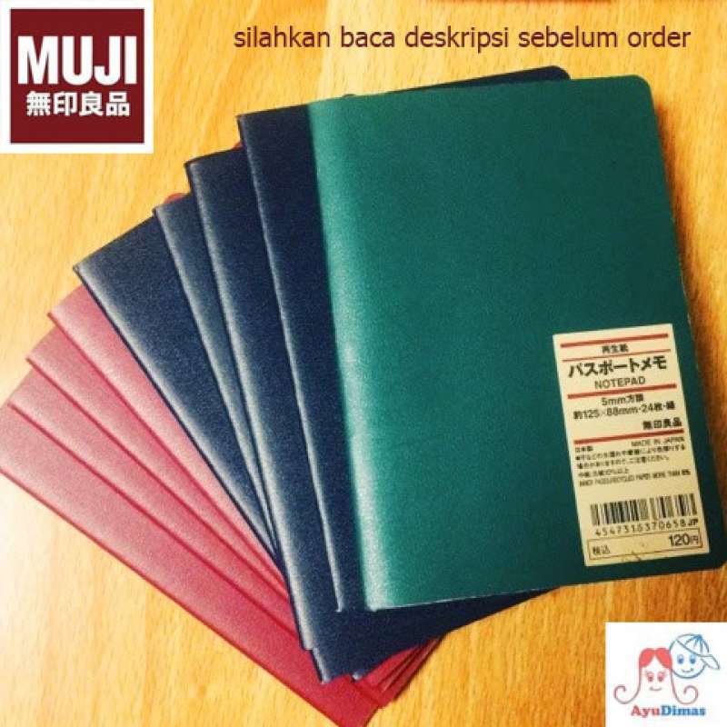 Jual Muji - Pasport Memo / Notepads / Note Book / Buku Notes - Navy Dot ...
