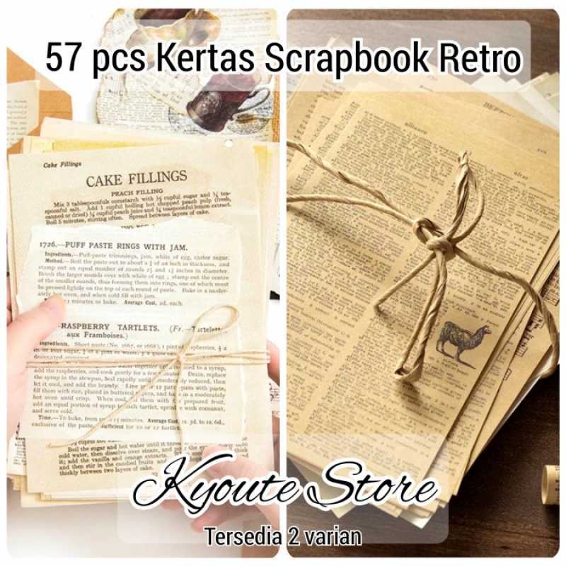 Jual 57 Lembar Kertas Dekorasi Jurnal Retro Jadul Scrapbook Bujo ...