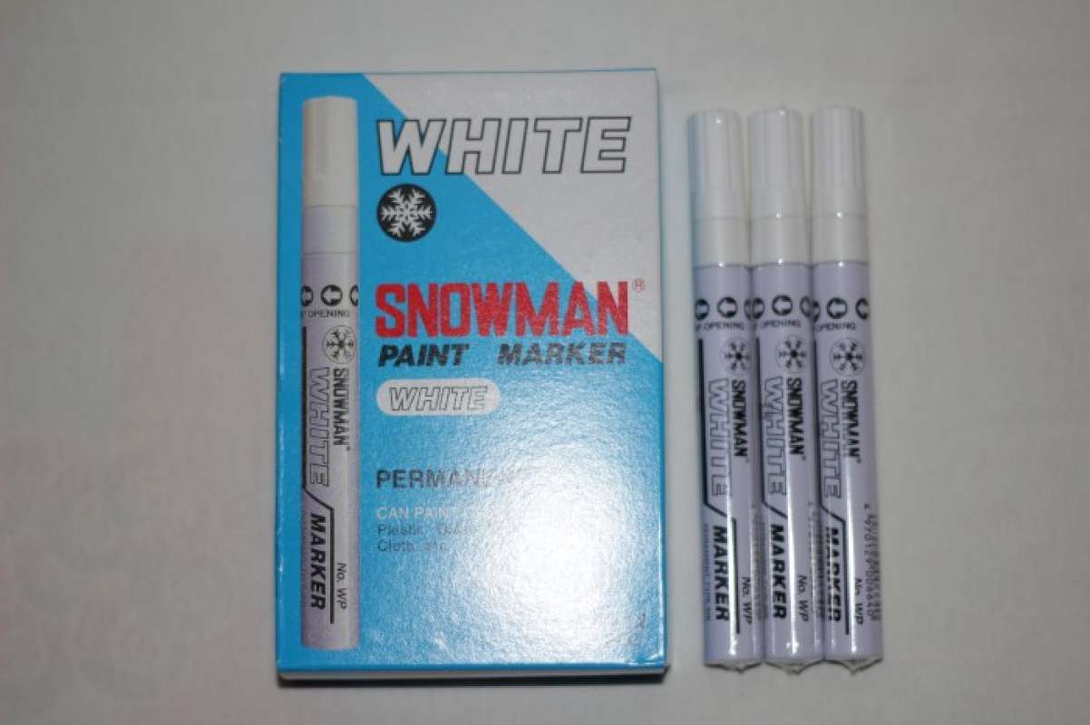 Jual Spidol Cat Snowman White Marker (1 Kotak = 12 Buah) Di Seller ...