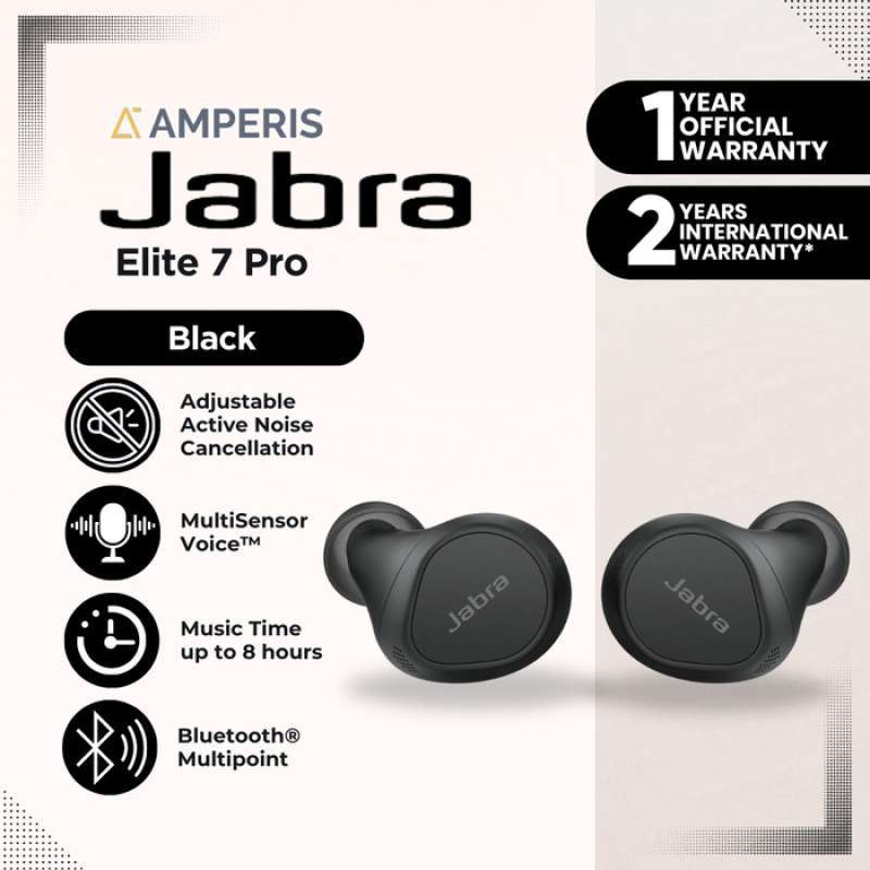 Jual Jabra Elite 7 Pro True Wireless Earbuds Advanced Tws - Black Di ...