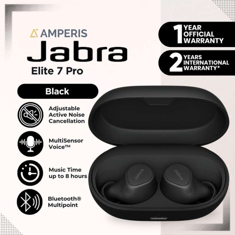 Jual Jabra Elite 7 Pro True Wireless Earbuds Advanced Tws - Black Di ...