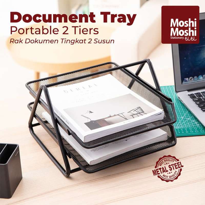 Jual Document Tray Desk Storage Rak Kertas File Dokumen 2 Susun Jaring ...