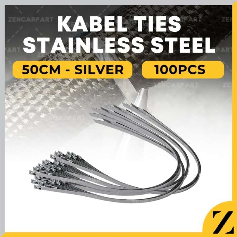Jual Kabel Cable Ties Tie Tis Ikat Besi Stainless Sus 304 4,6 50cm 100 ...