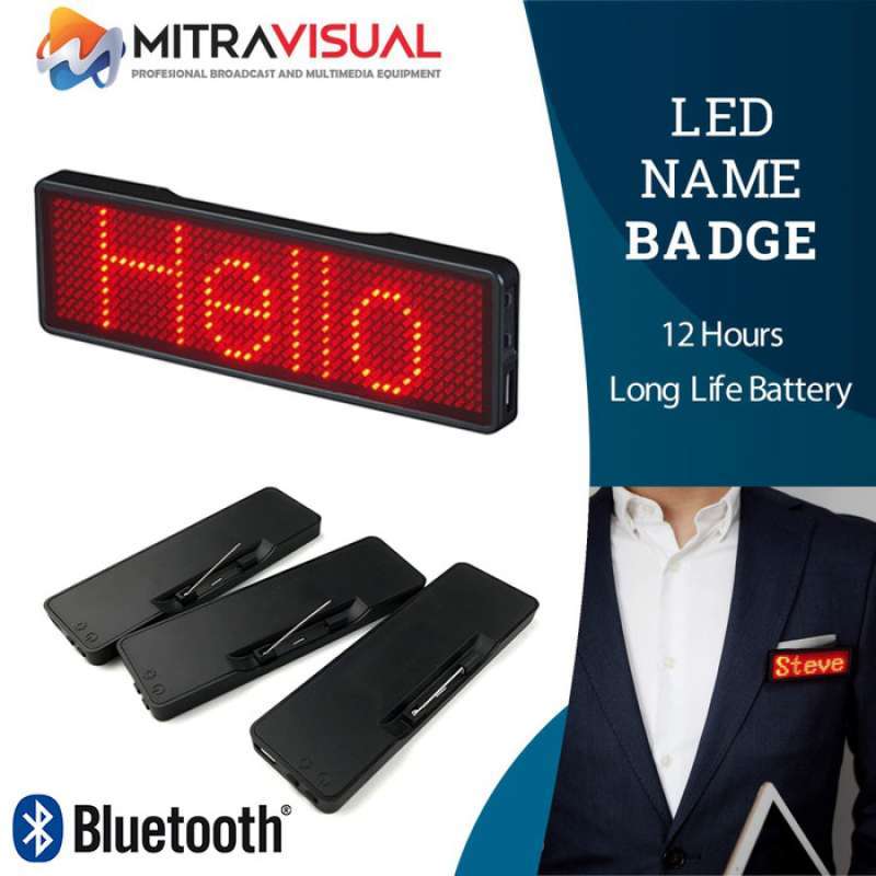 Jual Led Name Badge / Name Tag Running Text Support Bluetooth And Usb Pc - Biru Di Seller Kingyo ...