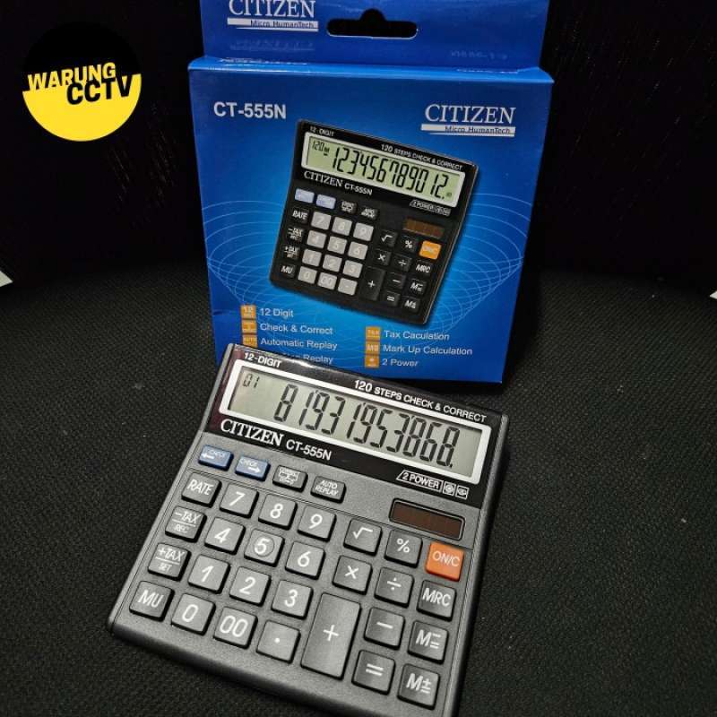 Jual Kalkulator Citizen Ct-555n Calculator Dagang 12 Digit Check ...