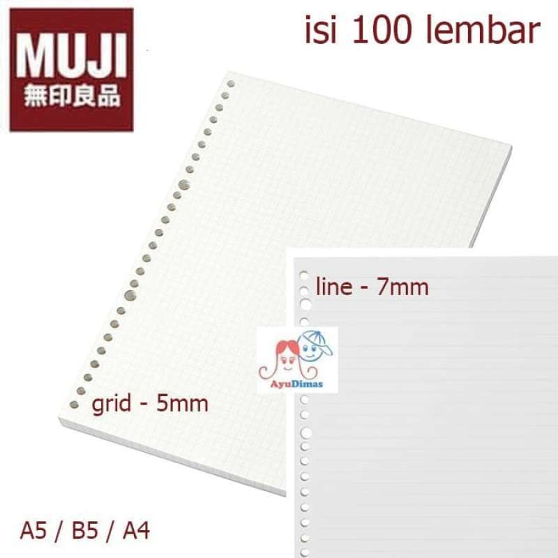 Jual Muji - Loose Leaf Paper A5/b5/a4 - Line / Grid / Dot / Blank - Kertas Di Seller Tombstone ...