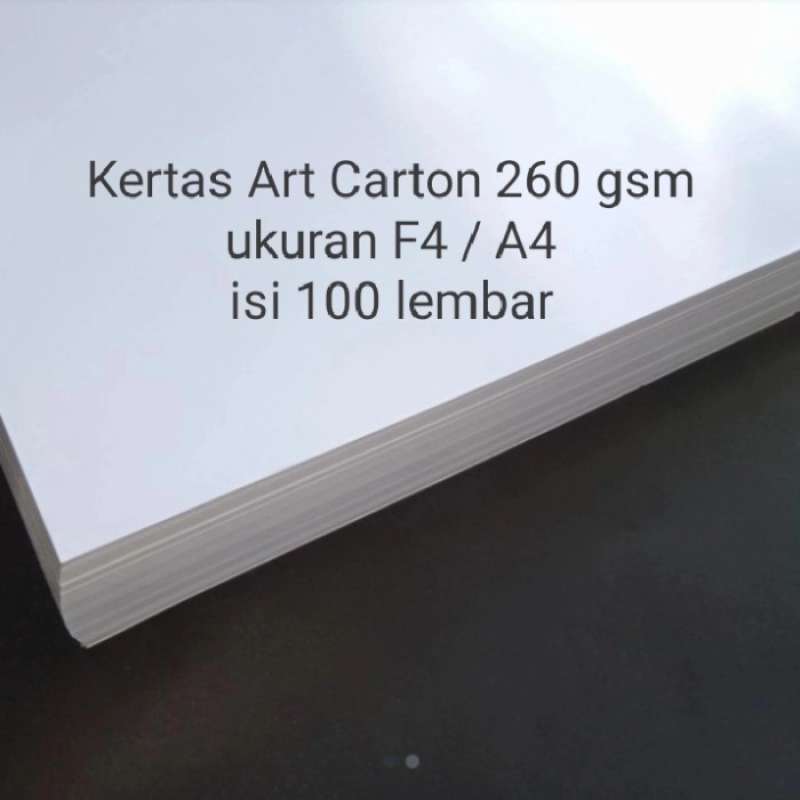 Jual Kertas Art Carton 260 Gsm Ukuran Folio F4 / A4 Isi 100 Lembar Di ...