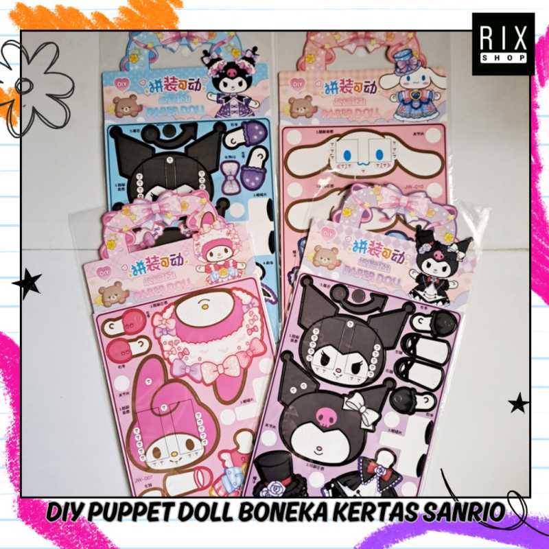 Promo Rix Mainan Diy Paper Doll Sanrio - Puppet Doll Sanrio Boneka ...