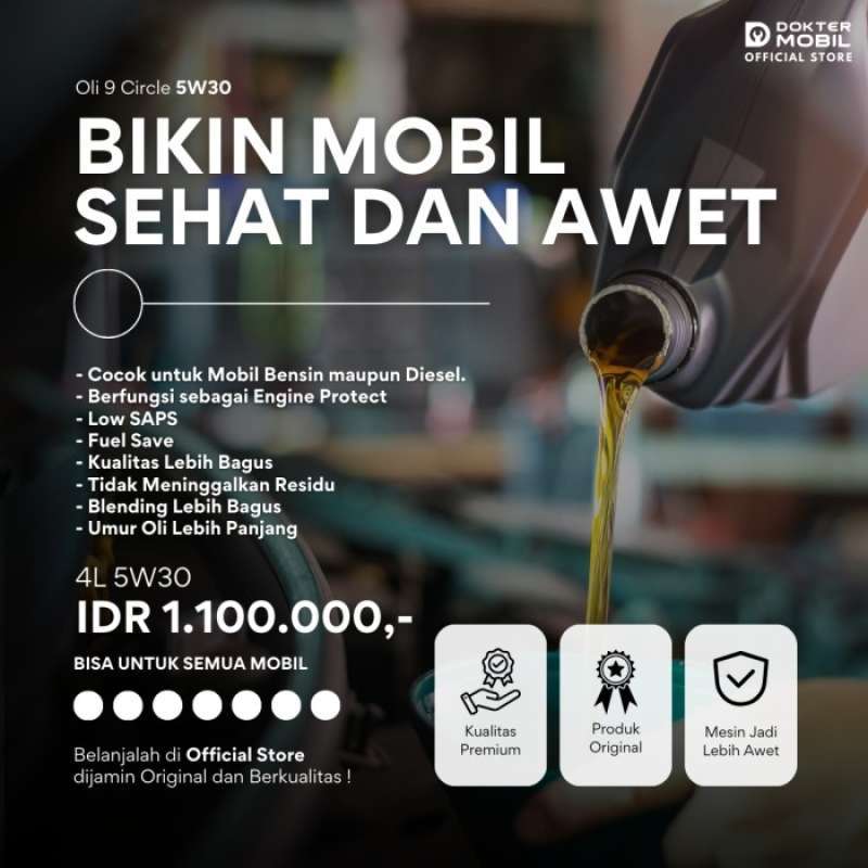 Promo New Oli Mobil Terbaik 9 Circle - 5w 30 100% Synthetic Superlution ...