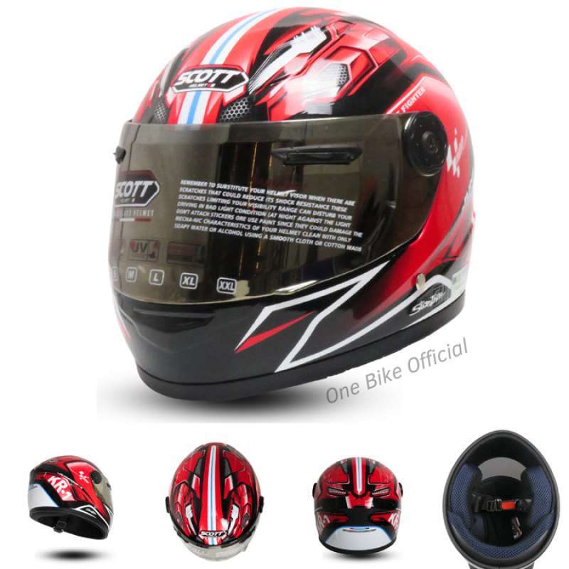 Jual Helm Full Face Anak Scott/ Helm Full Face Anak Anak Cowok/ Helm ...