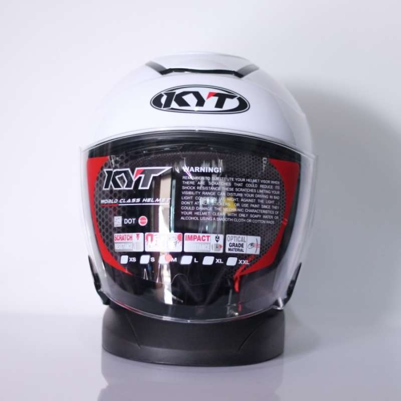 Jual Helm Kyt Kyoto R Solid White Half Face Kyt Kyoto Putih Polos ...