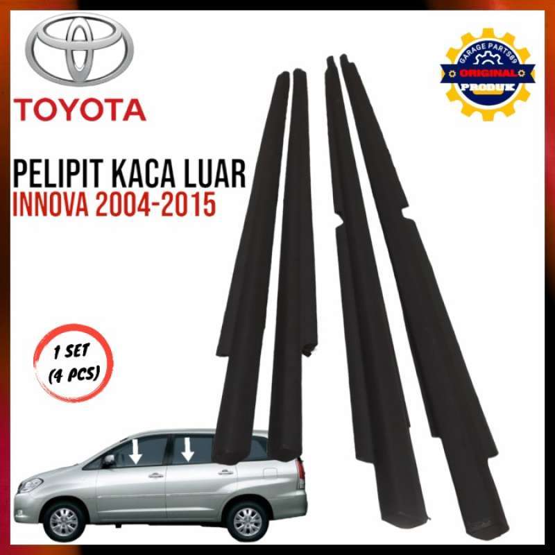 Jual 1 Set Pelipit Kaca Luar Toyota Innova 2004-2015 Weather Strip ...