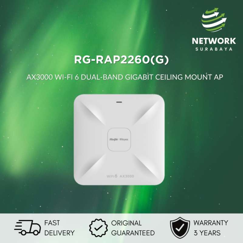 Jual Ruijie Reyee Rg-rap2260(g) Wi-fi6 Ax1800 Ceiling Access Point + Poe E-130 - Abu-abu Di ...