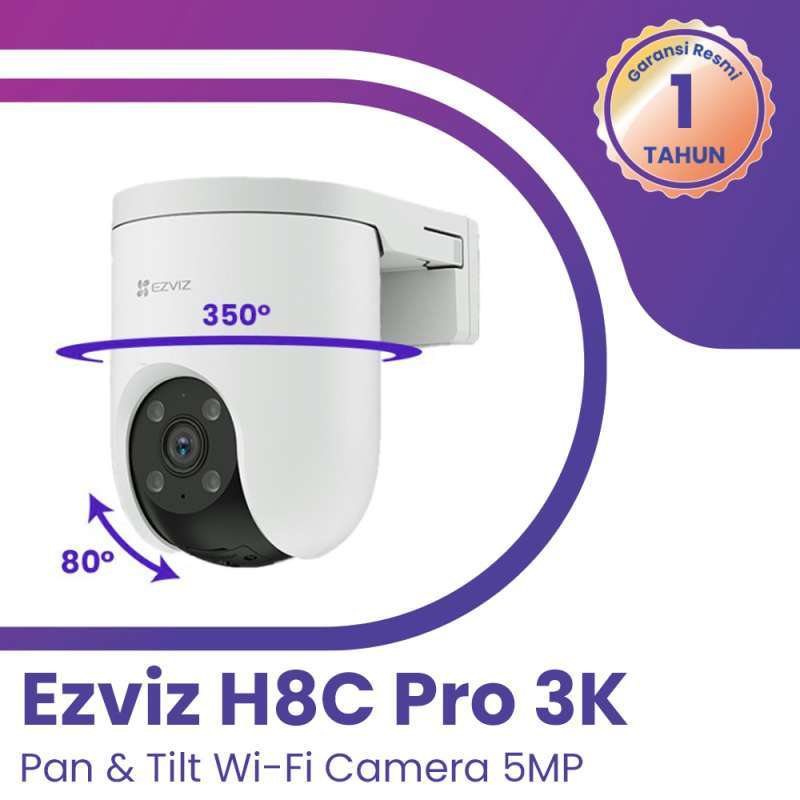 Promo Ezviz H8c Pro 3k Pan & Tilt Wi-Fi Camera 5mp - +32gbclass10 ...