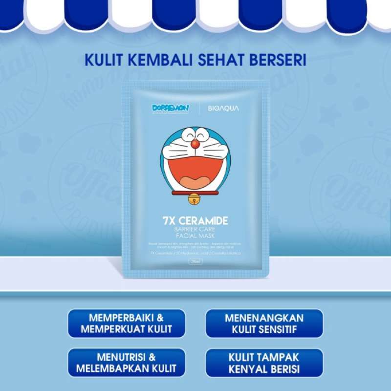 Jual Bioaqua Doraemon Sheet Mask Series Masker Wajah 7x Ceramide 6x ...