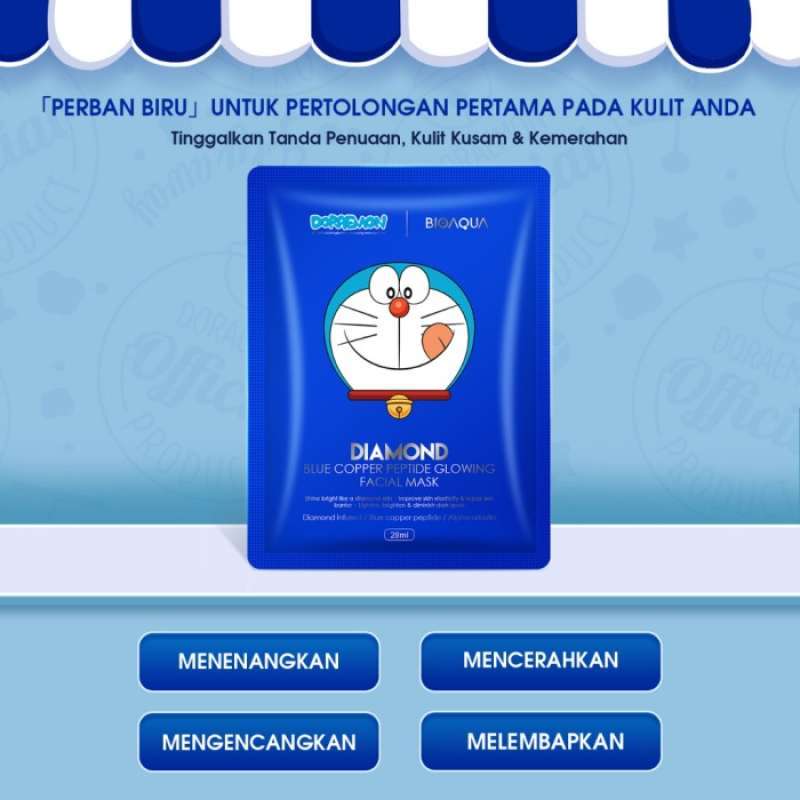 Jual Bioaqua Doraemon Sheet Mask Series Masker Wajah 7x Ceramide 6x ...