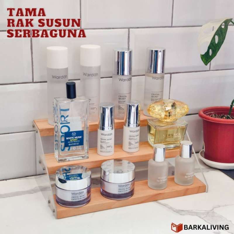 Jual Tama Rak Kayu Display Parfum Action Figure Bumbu Dapur Make Up - 3 ...