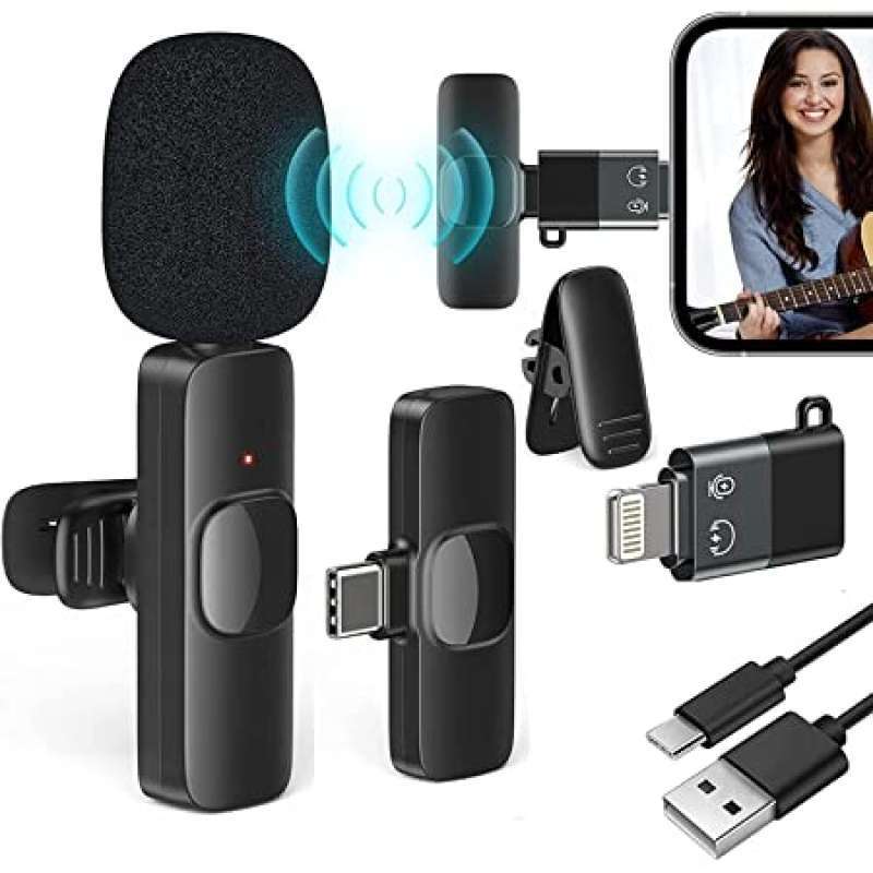 Jual Mic Clip On Wireless Microphone Lavalier K8 Type C K8 Ip 2in1 K9 ...