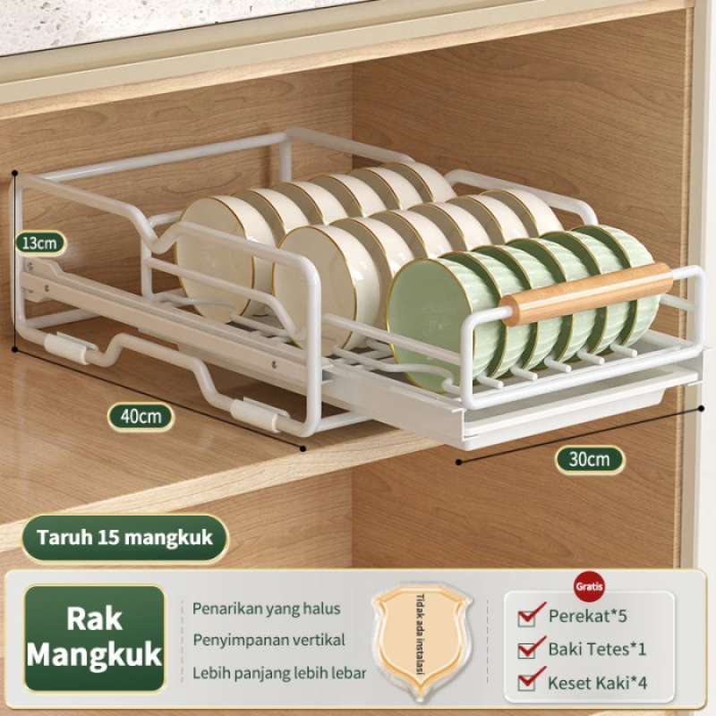 Jual Rak Piring Tarik Rak Laci Piring Rak Dapur Serbaguna Lemari Piring ...
