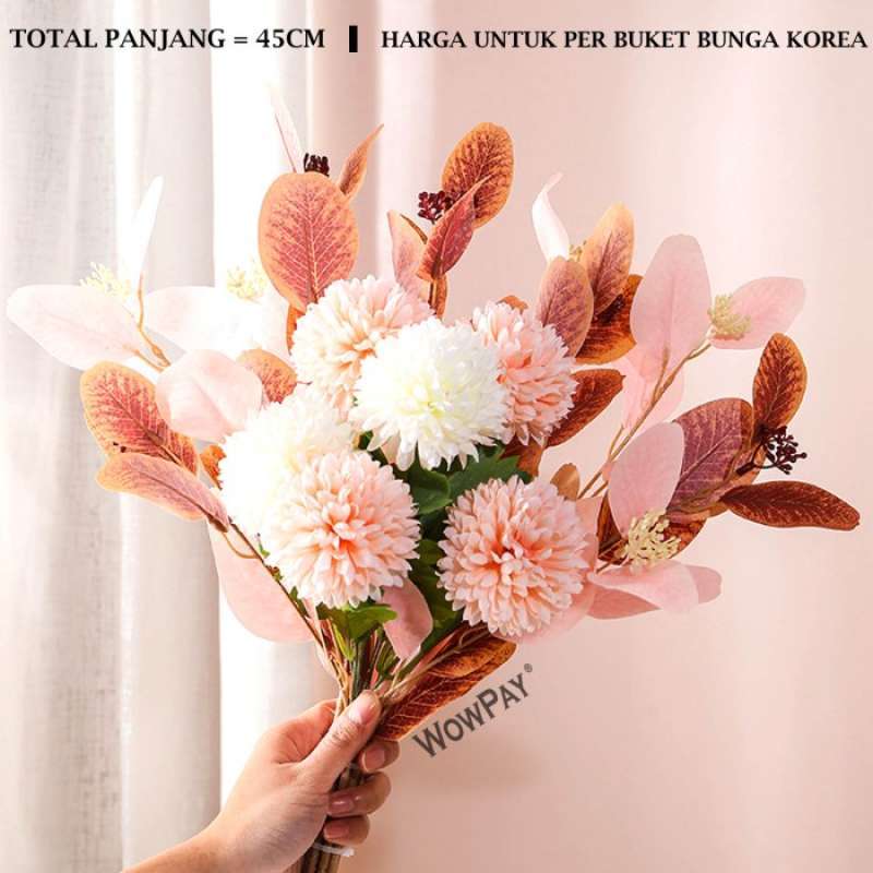 Jual Korean Flower Bouquet Artificial Bunga Plastik Korea Eucalyptus ...