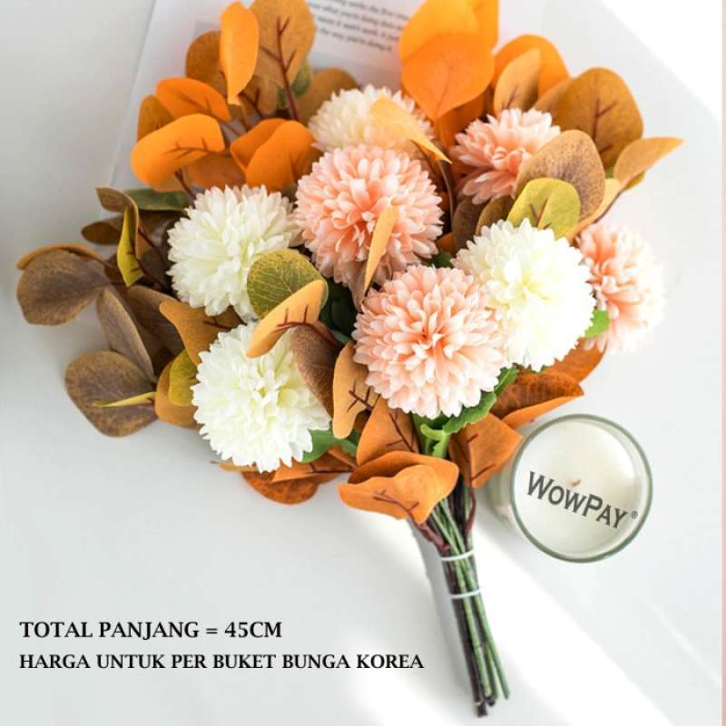 Jual Korean Flower Bouquet Artificial Bunga Plastik Korea Eucalyptus ...