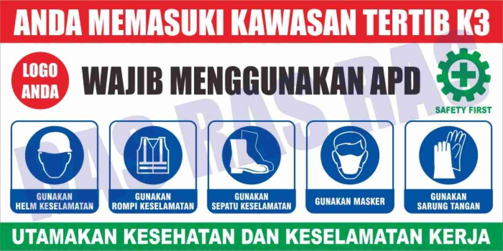 Jual Spanduk Banner Wajib Apd K3 Safety Ukuran 2x1 Meter - Merah Hijau Di Seller Raindrop ...