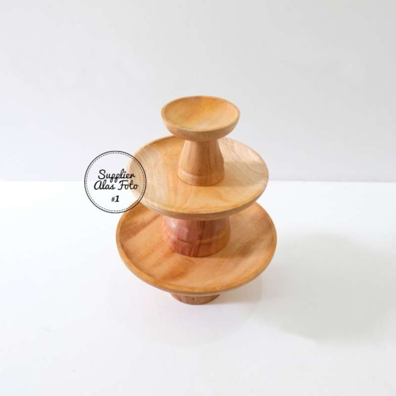 Jual Saf Stand Cake Kayu / Display Putar Dessert Kue / Properti Foto ...