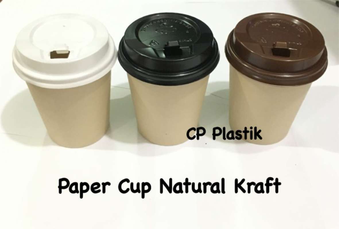 Jual Paper Cup Brown Kraft | Gelas Kertas Kraft Uk. 8 Oz + Lid (+/- 50 Pcs) Di Seller Raindrop ...