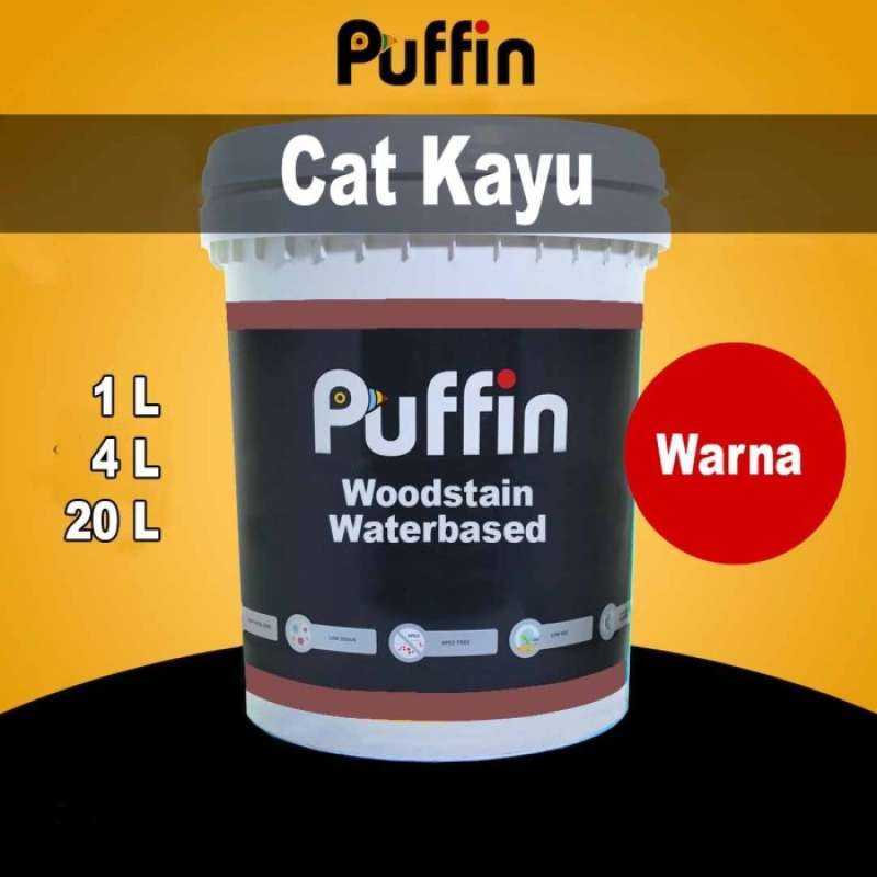 Jual Woodstain Waterbased Puffin Cat Kayu Finishing Politur Warna - 1l ...