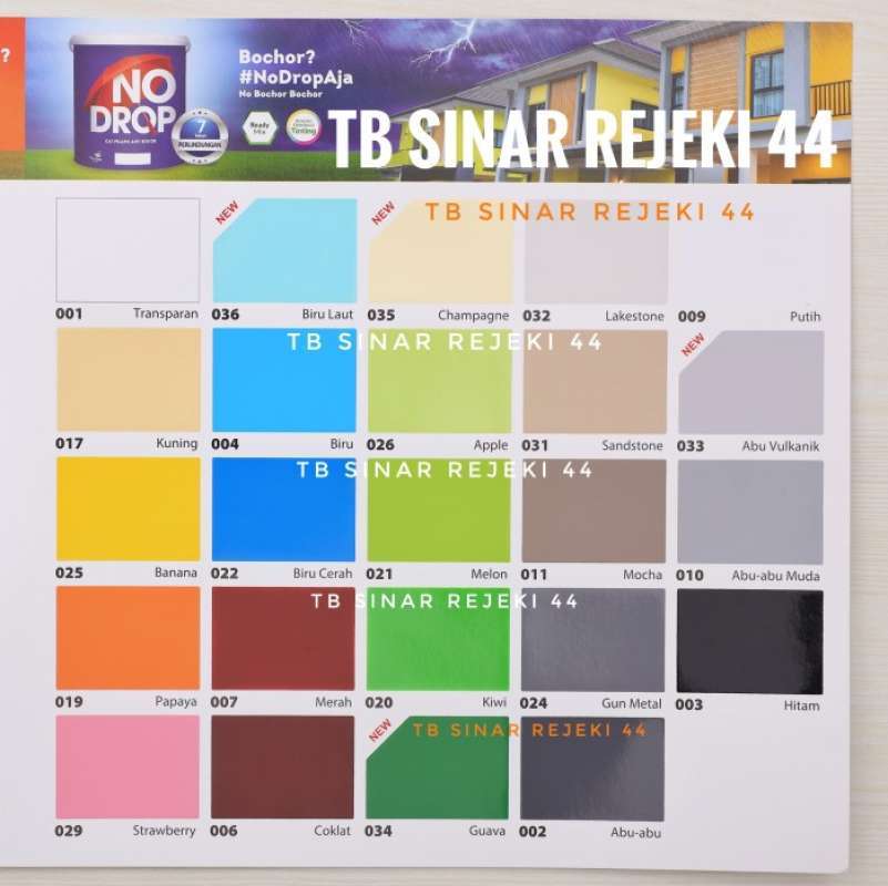 Jual No Drop 1 Kg Warna Komplit Ready Mix Cat Pelapis Anti Bocor Kiloan ...