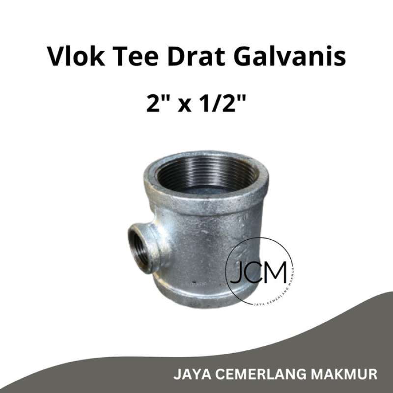 Jual Vlok Tee Drat Galvanis 2 X 1/2 Gip / Reducer Tee Drat Besi 2x 1/2 ...