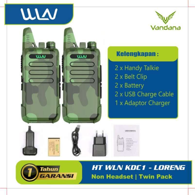 Promo Ht Walkie Talkie Wln Kd-c1 ( Isi 2 Unit ) - Loreng - Non Headset ...