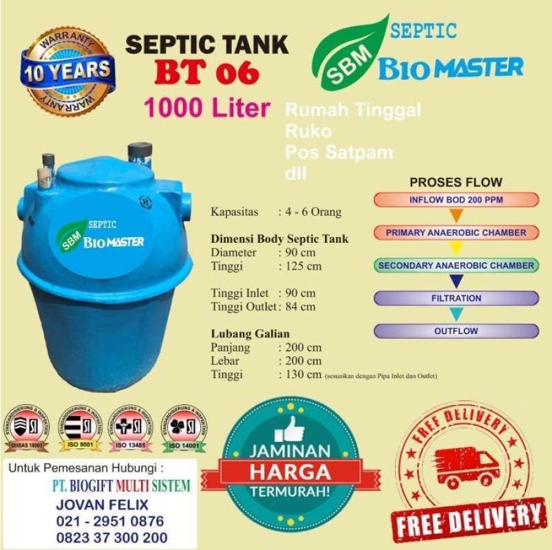 Jual Septic Tank Biotech 1000 Liter Dan Biotech Septic Tank 2000 Liter ...