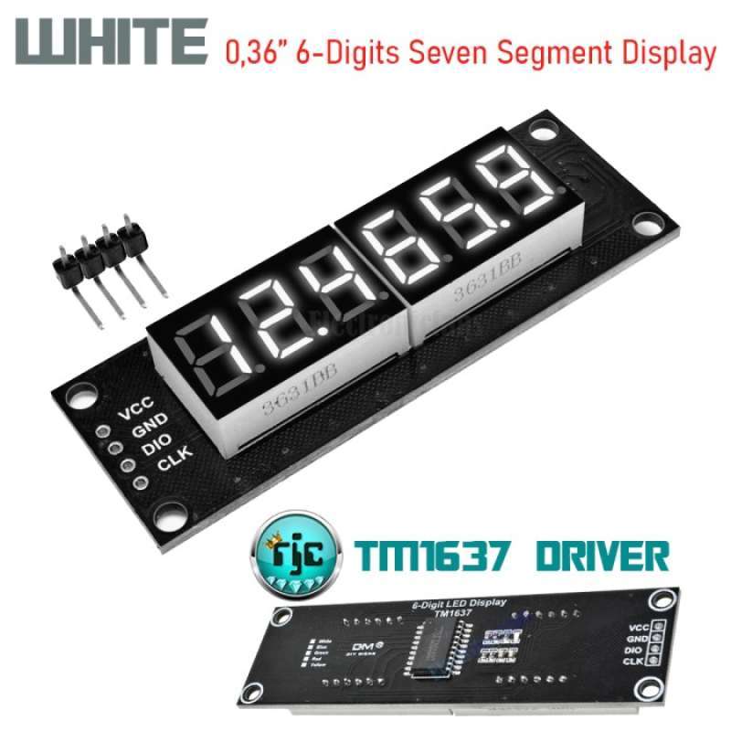 Jual Module Seven Segment 6 Digit 036 Tm1637 Led 7 Segment Display 0208