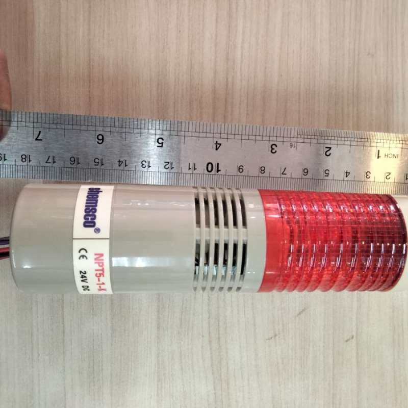 Jual Signal Tower Light Led 1 Lampu Merah Flicker Buzzer 24vdc Shemsco ...