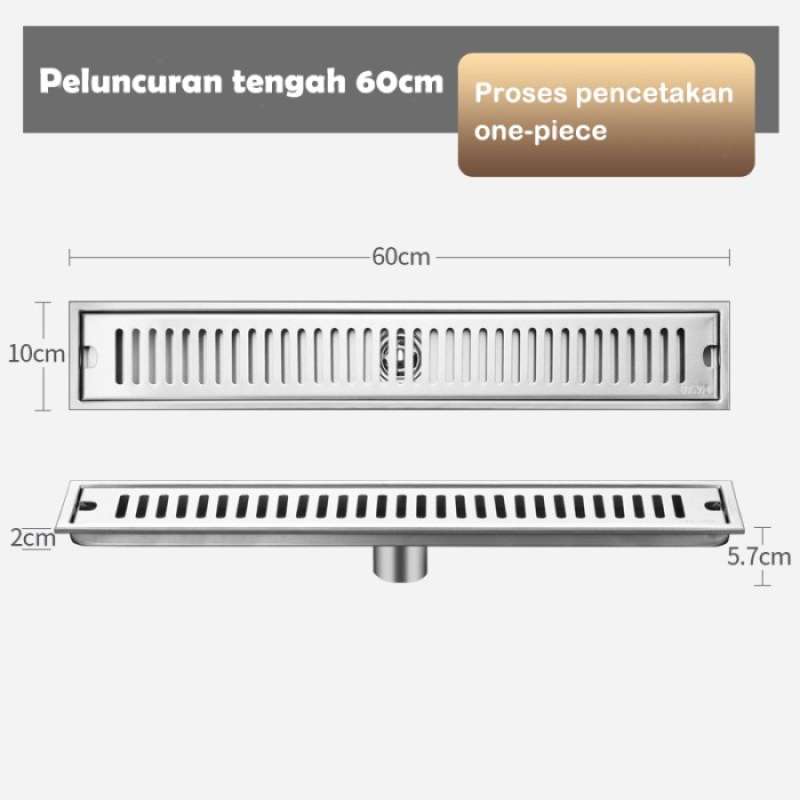 Jual Smart Floor Drain Saringan Panjang 60/40/30cm Tile Insert ...