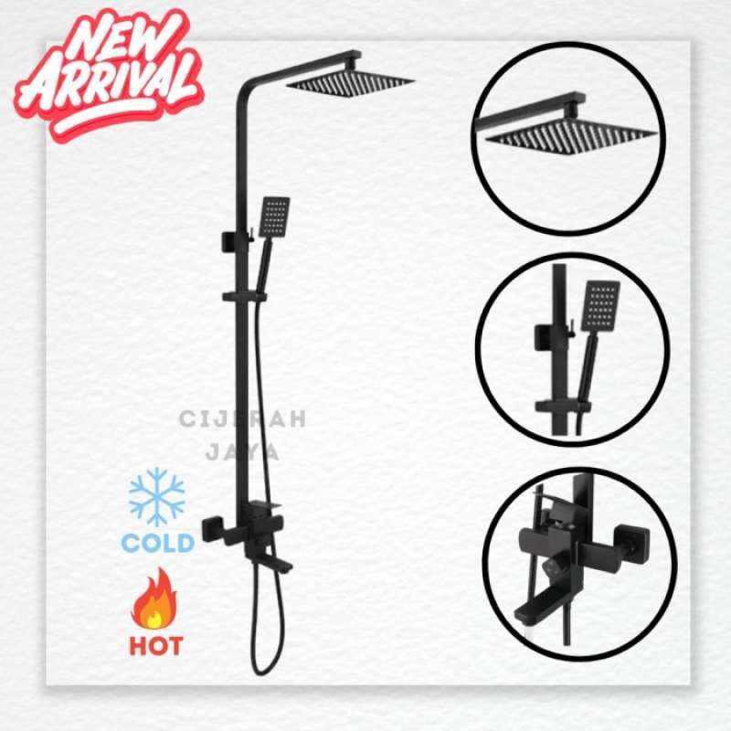 Jual Shower Column Set Panas Dingin Hitam / Shower Coloumn Tiang ...