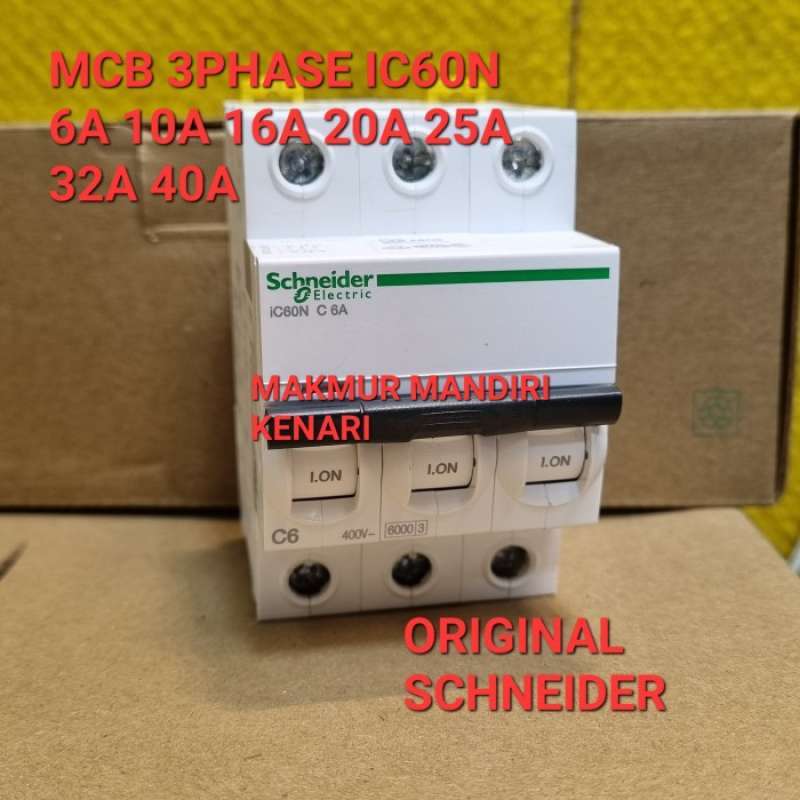 Jual Mcb Schneider Ic60n 3p 3phase 6a 10a 16a 20a 25a 32a 40a Original Mcb - 20a Di Seller Shin ...