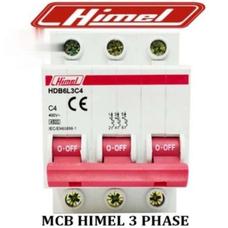 Jual Mcb 3 Phase 6a / 10a / 16a / 20a / 25a / 32a / 40a Himel (standar ...