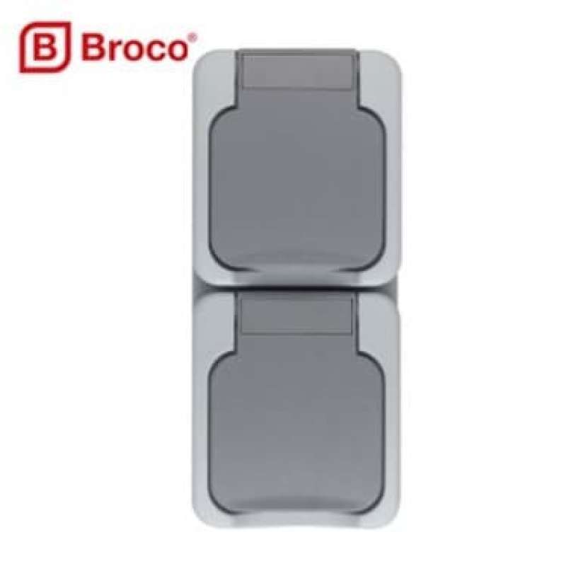 Jual Broco Atlantic Double Socket Outdoor Stop Kontak Tutup Vertical ...