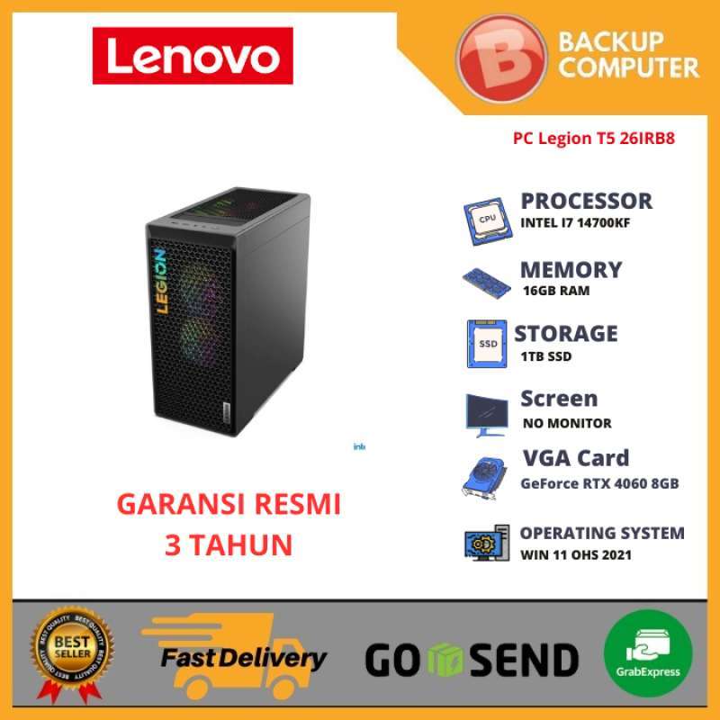 Jual Pc Gaming Legion T5 26irb8 - Krid I7-14700kf 16gb Ram/rtx 4060 8gb Di Seller Backup ...