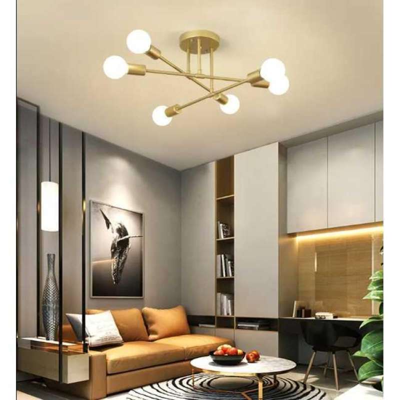 Jual Fitting Lampu Plafon Led Minimalis Ceiling 6 Head E27 220v X099 ...