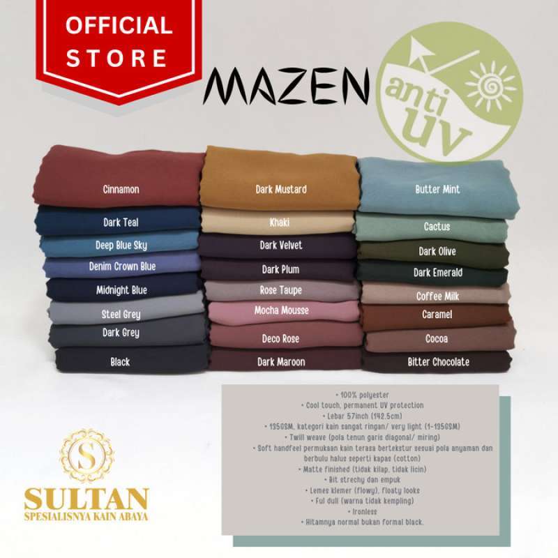 Jual (part 1.) 50cm Mazen Polos Anti Uv Kain Abaya Sultan - Dusty Pink Di Seller Zati Shop ...
